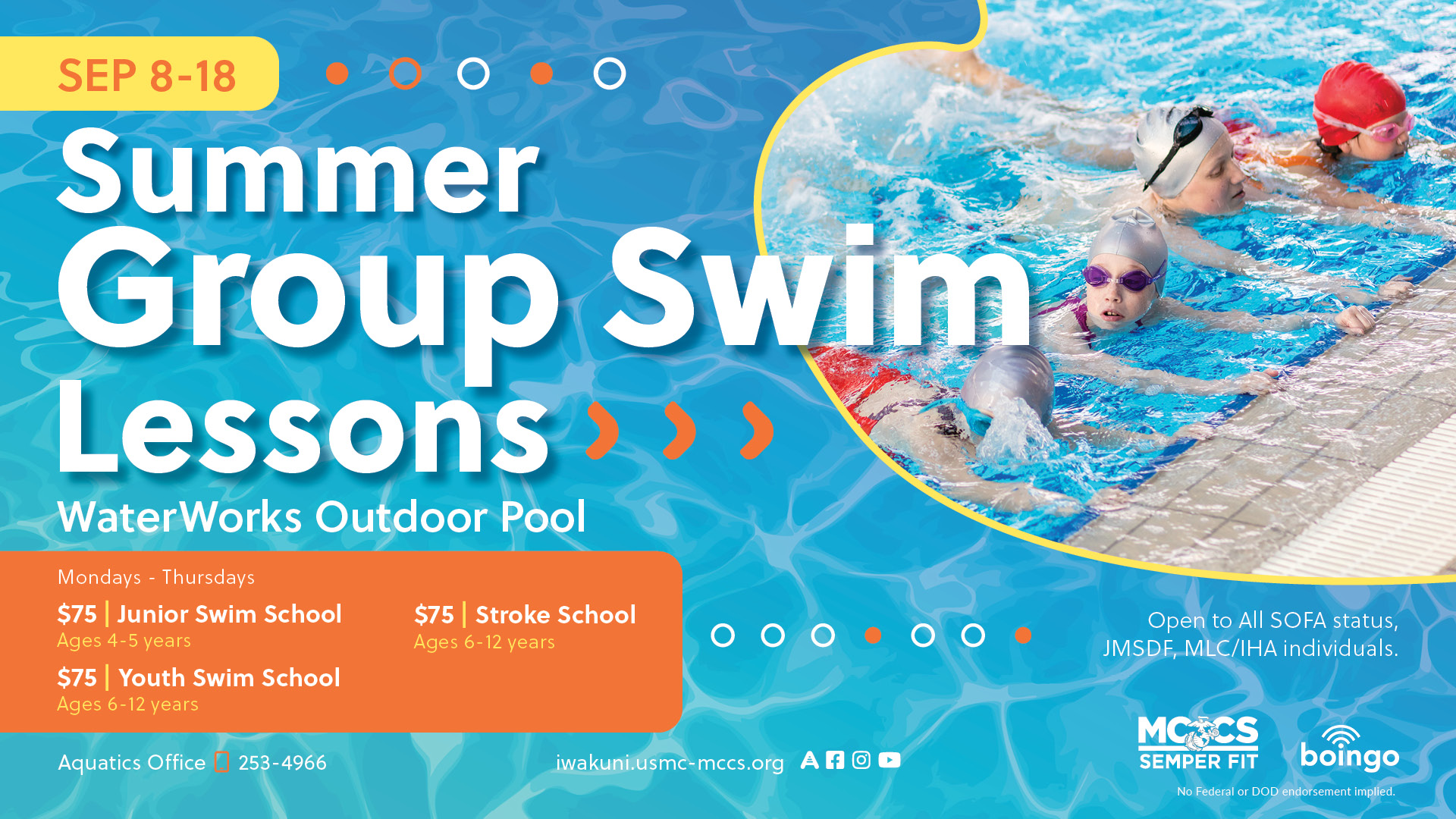 MCCS September Summer Group Swim Lessons