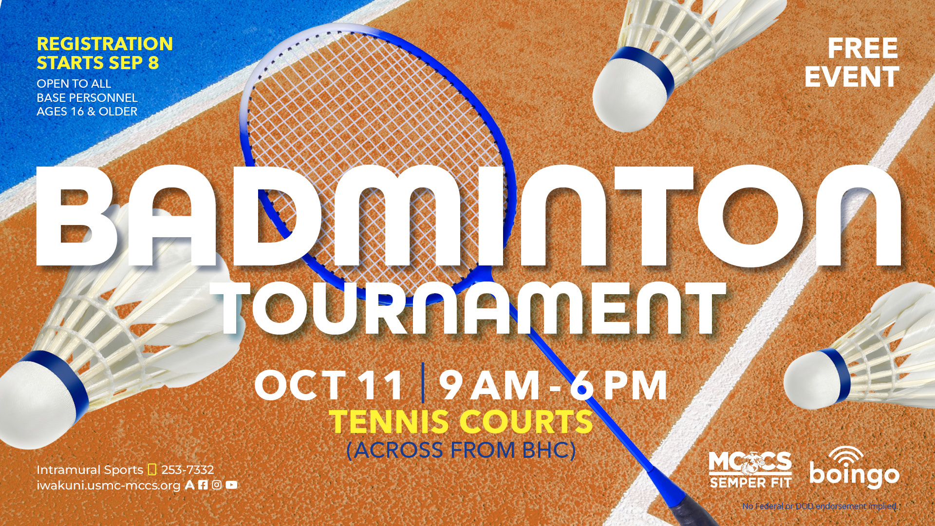 MCCS Intramural Sports Badminton Tournament