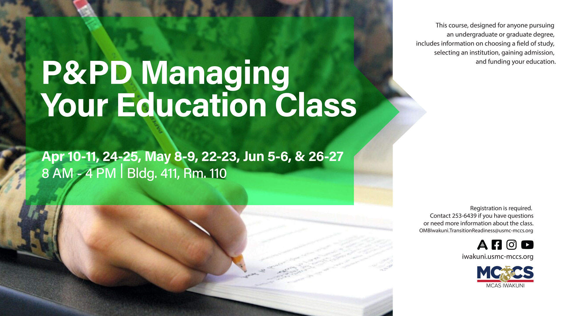 MCCS Education Track: Managing Your Education (MYE) - 2-Day course