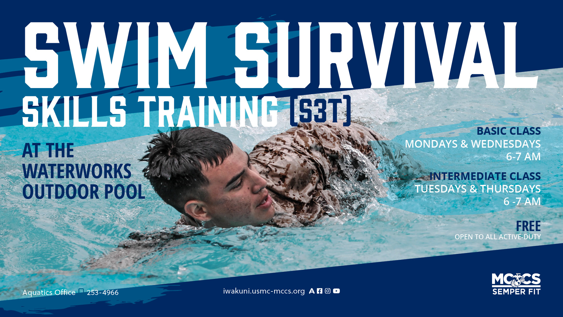 MCCS Active Duty Swim Program: Swim Survival Skills Training (S3T)